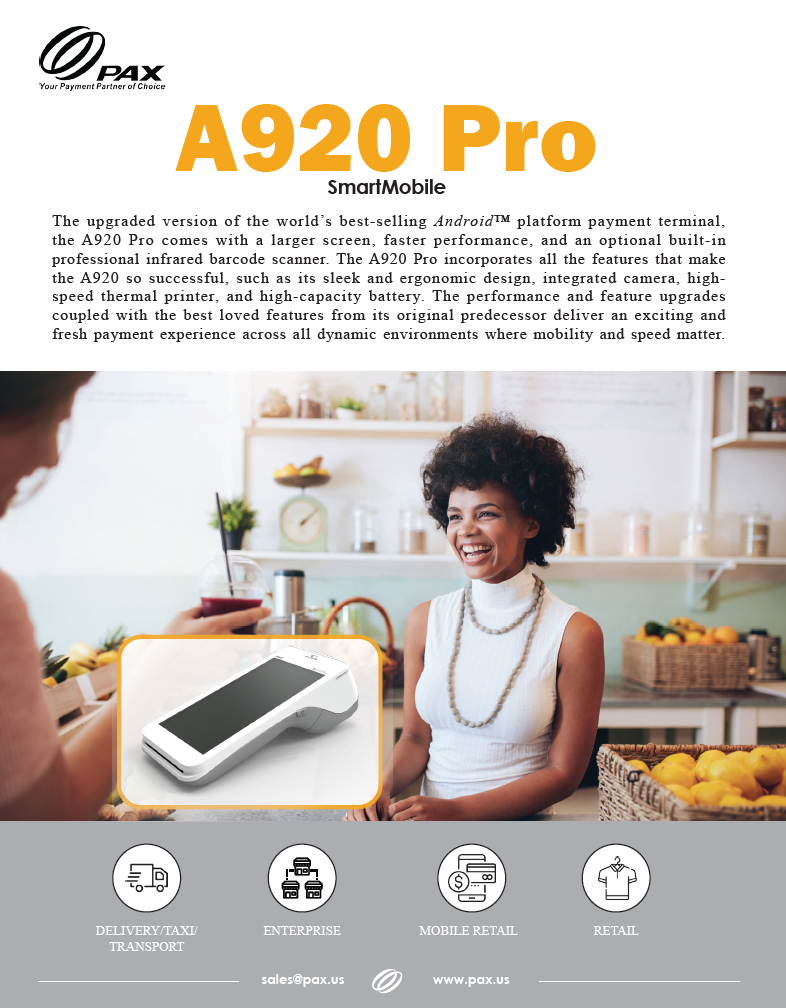 PAX A920 Pro - Datacap Systems, Inc.