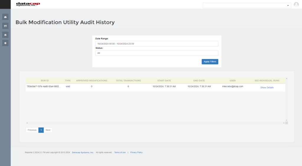 Reporting Dashboard Overview - Datacap