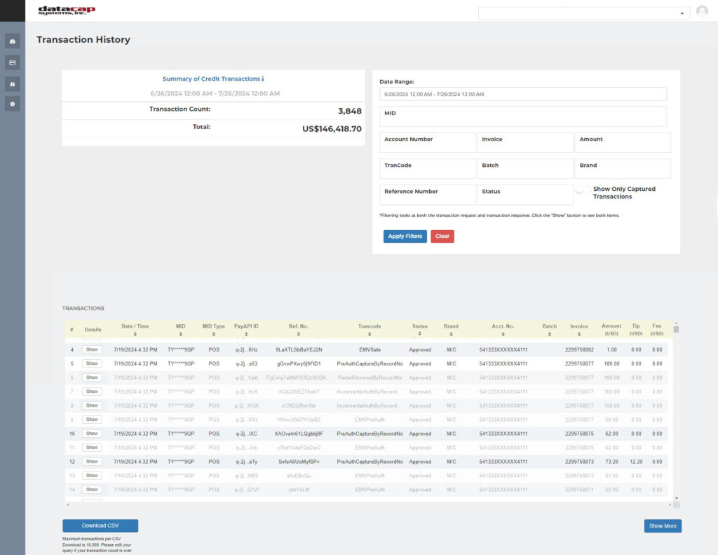 Reporting Dashboard Overview - Datacap