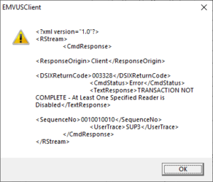Transaction Not Complete - At Least One Specified Reader is Disabled - Datacap