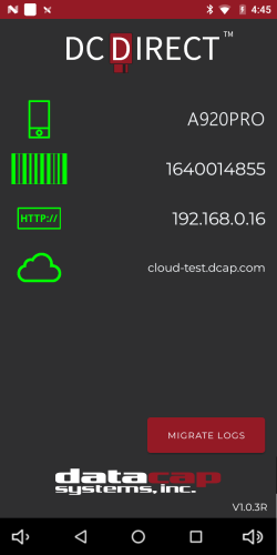 DC Direct Setup - Pax A920Pro - Ethernet - Datacap Systems, Inc.